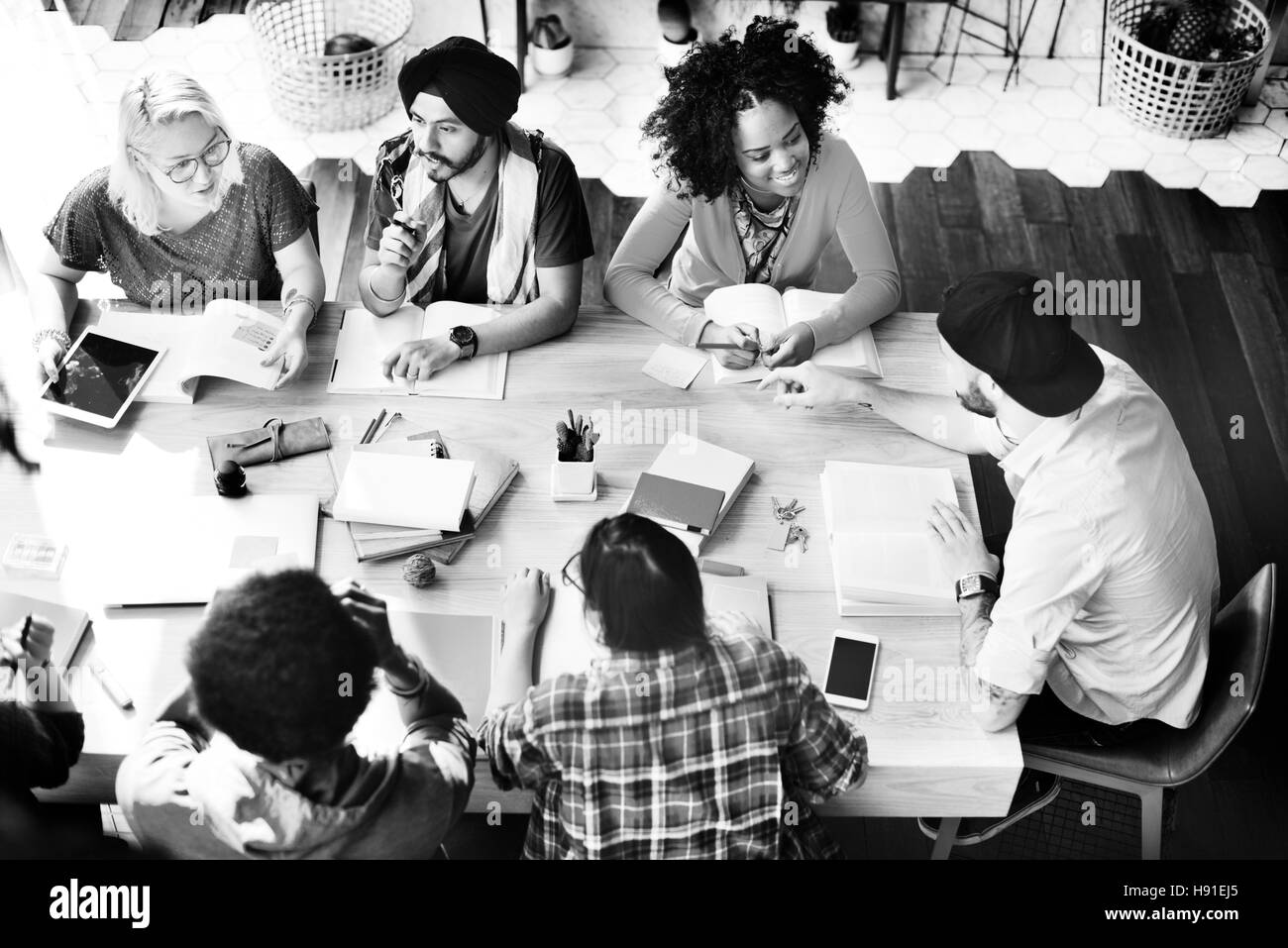 People Friendship Team Digital Devices Connection Technology Concept ...