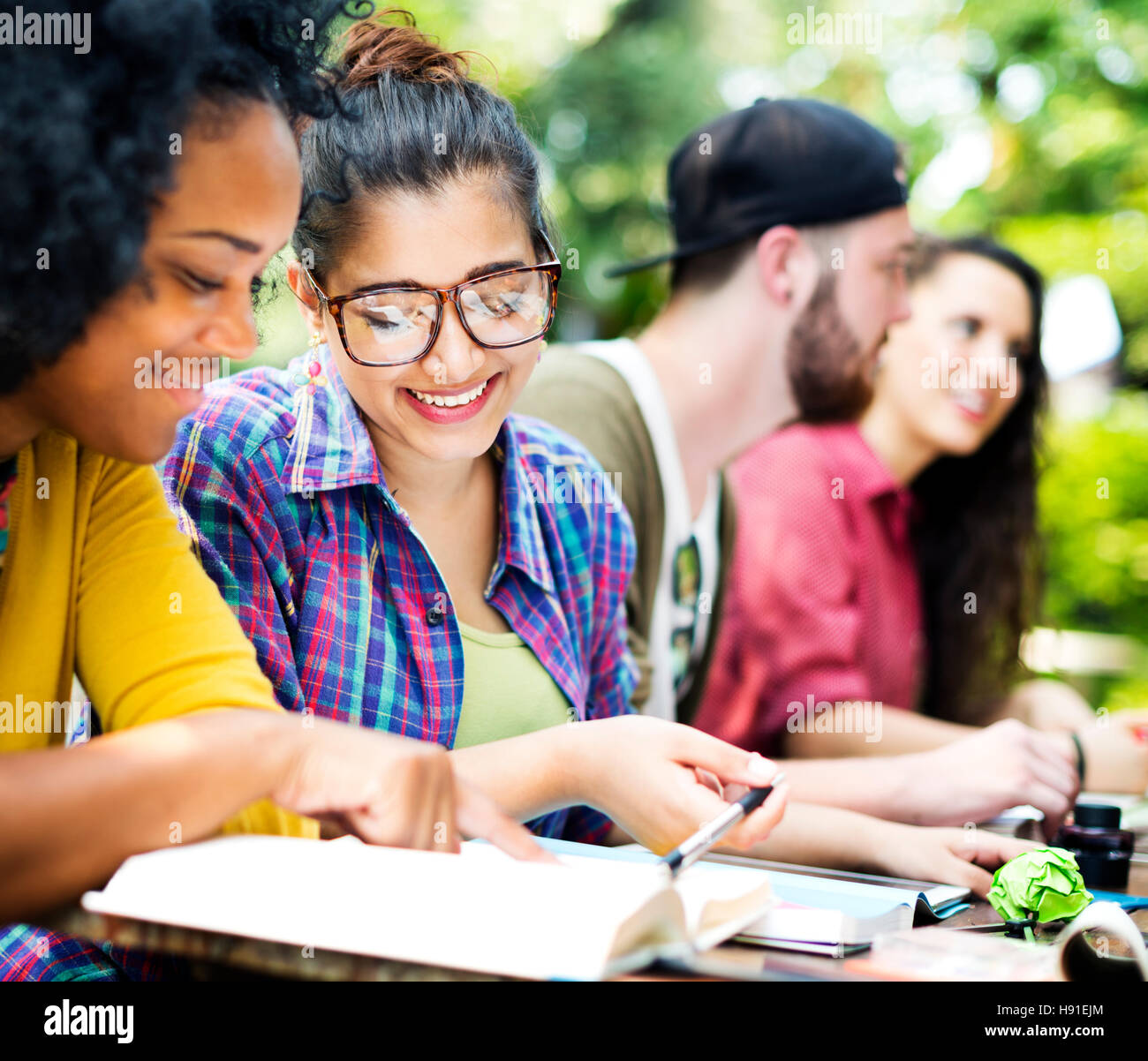 Diverse People Studying Students Campus Concept Stock Photo - Alamy