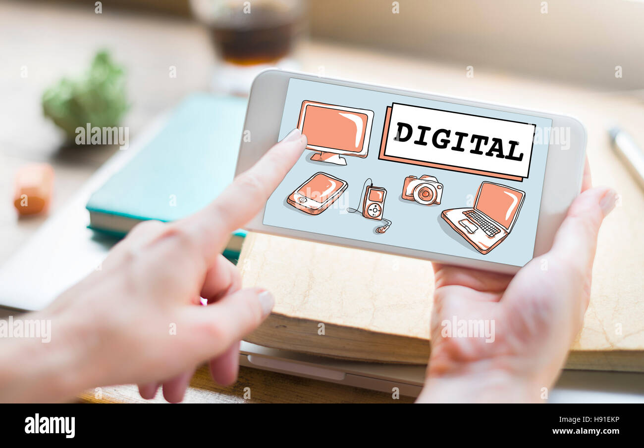 Go Digital Electronics Technology Concept Stock Photo - Alamy