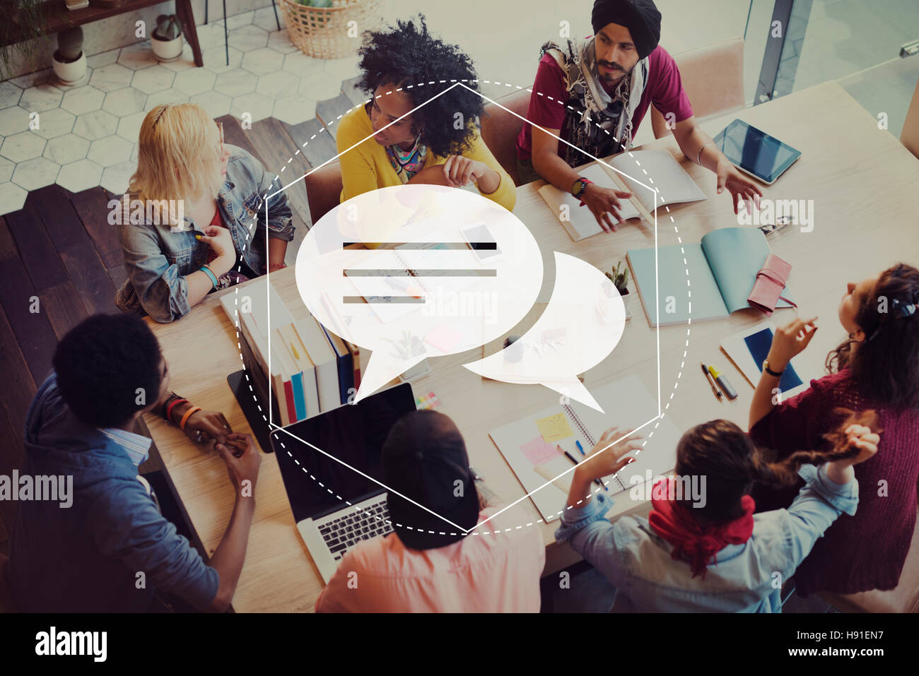 Messenger Discussion Community Technology Graphic Concept Stock Photo ...