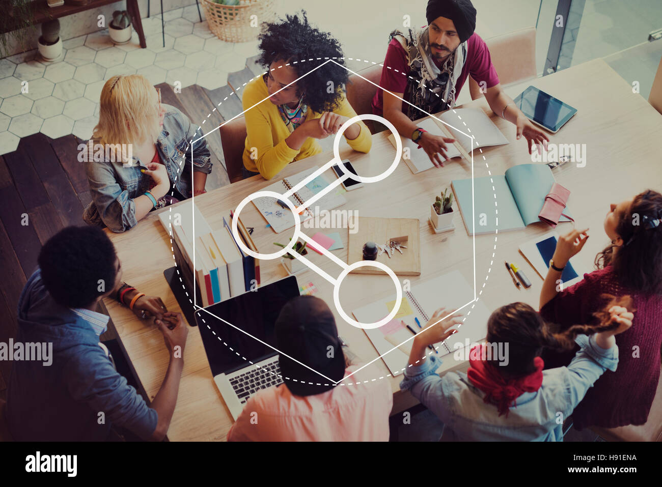 Link Sharing Information Technology Graphic Concept Stock Photo - Alamy