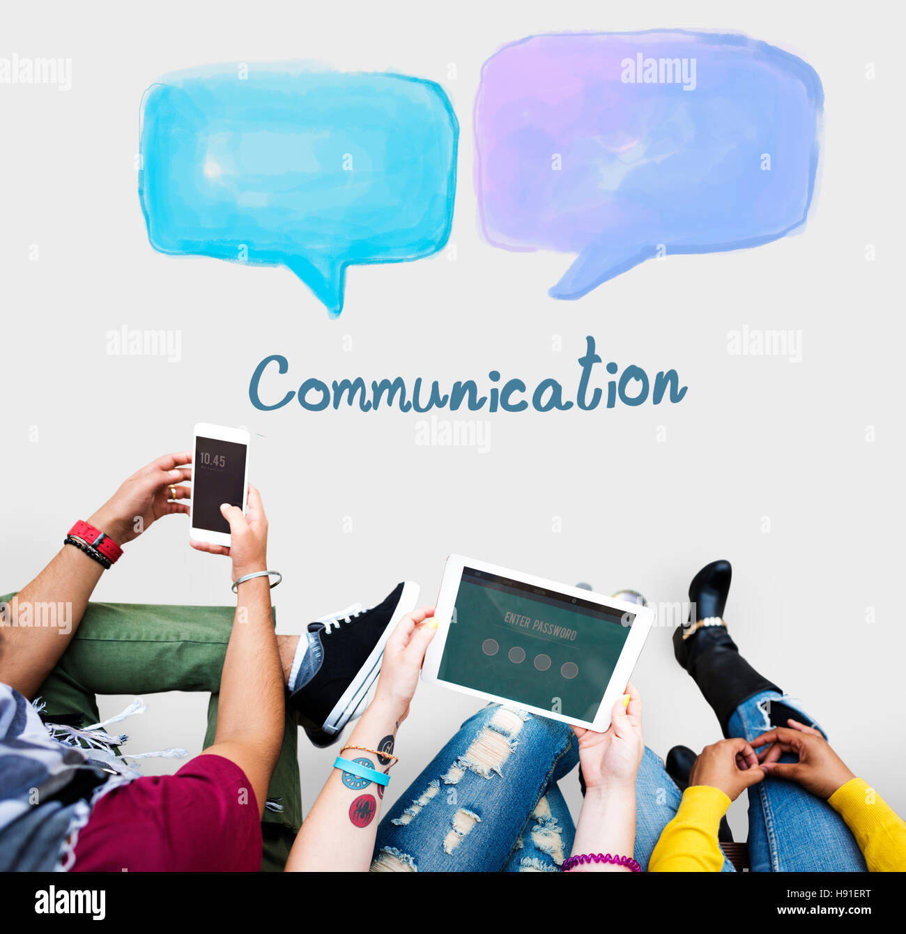 Speech Bubble Communication Conversation Technology Concept Stock Photo ...