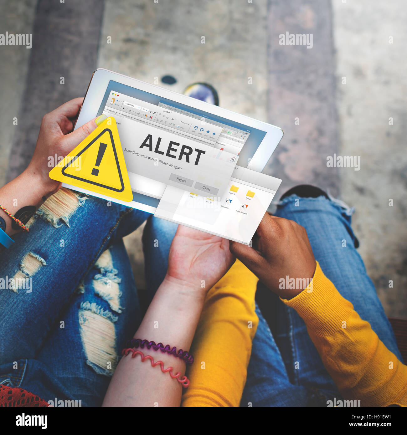 Attention Alert Connection Interrupted Warning Concept Stock Photo - Alamy