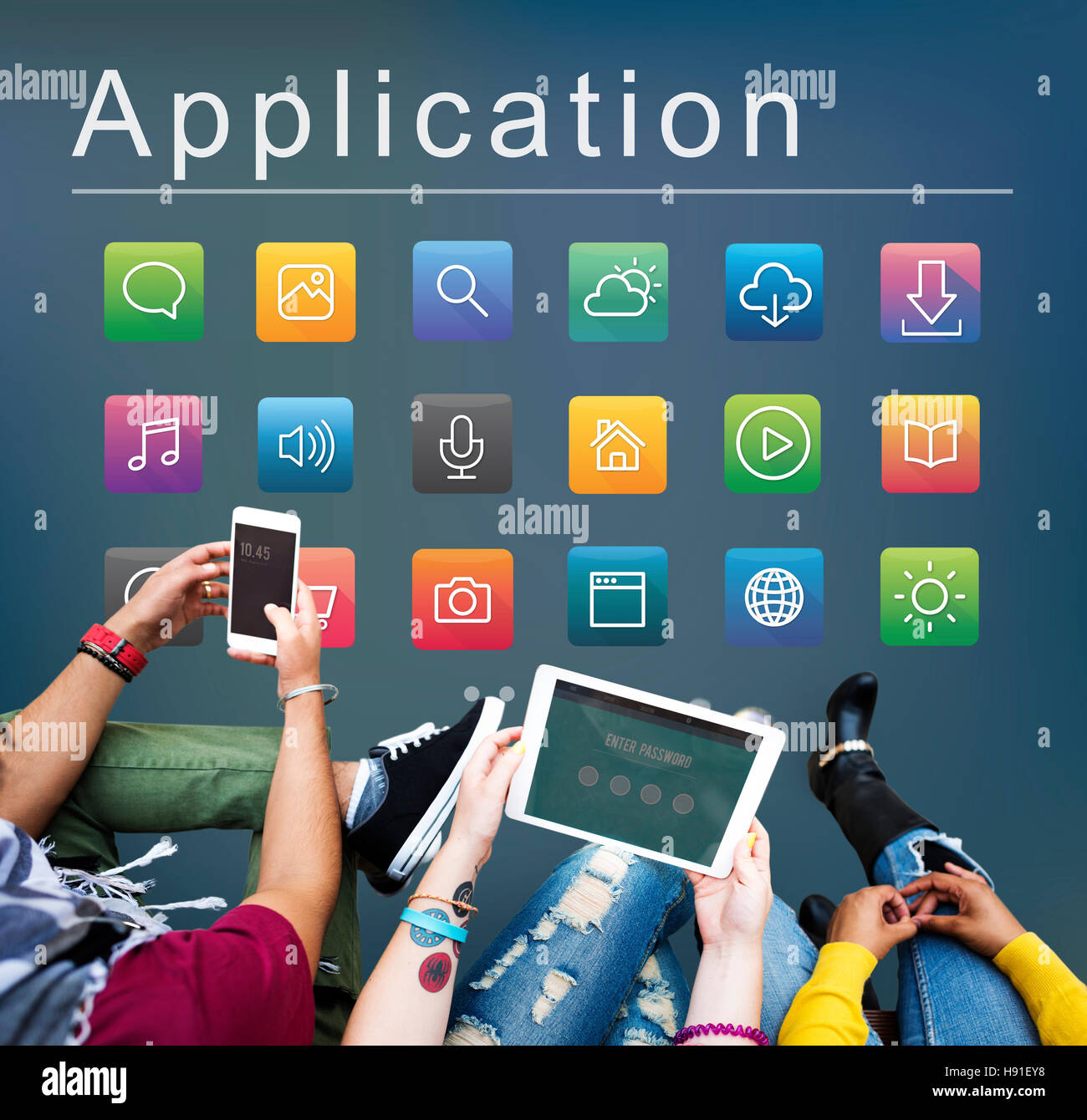 Application Connection Digital Internet Graphic Concept Stock Photo - Alamy