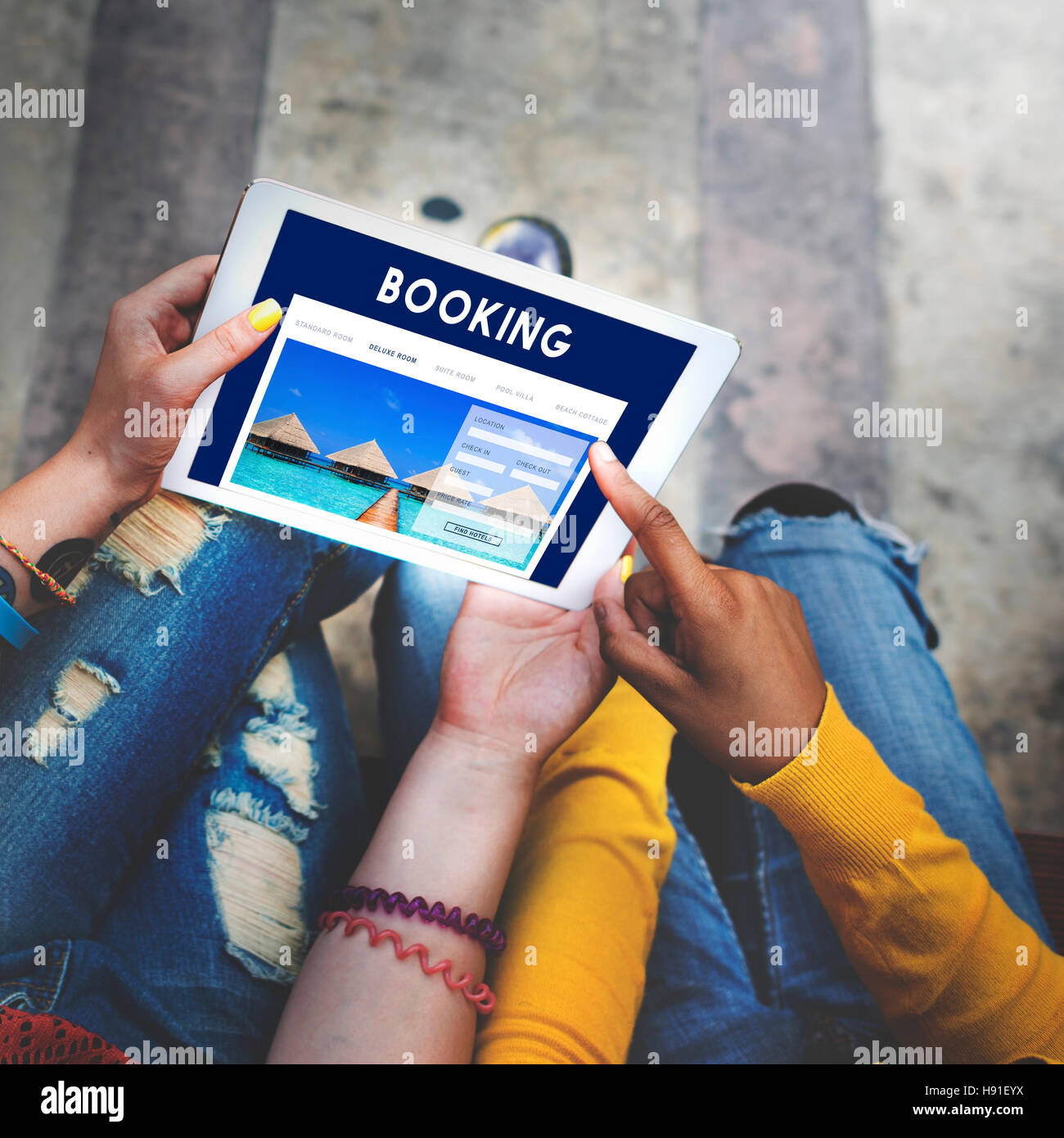 Hotel Booking Reservation Travel Reception Concept Stock Photo - Alamy