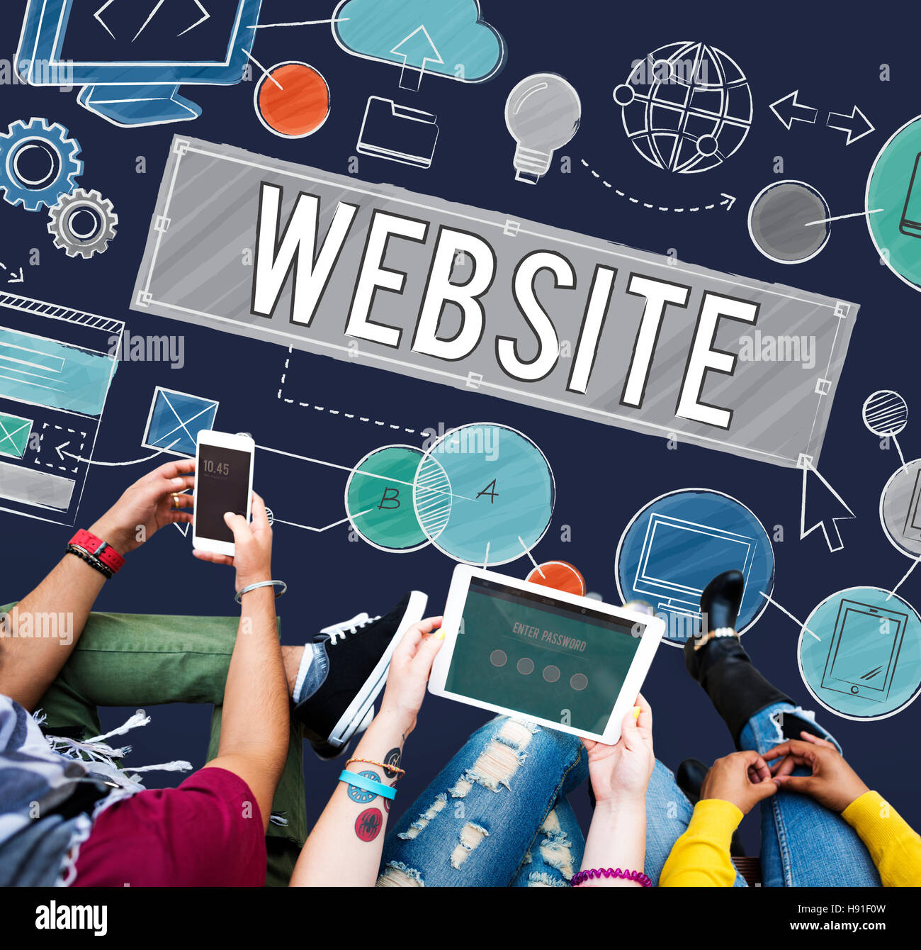 Website Homepage Global Communication Technology Concept Stock Photo ...