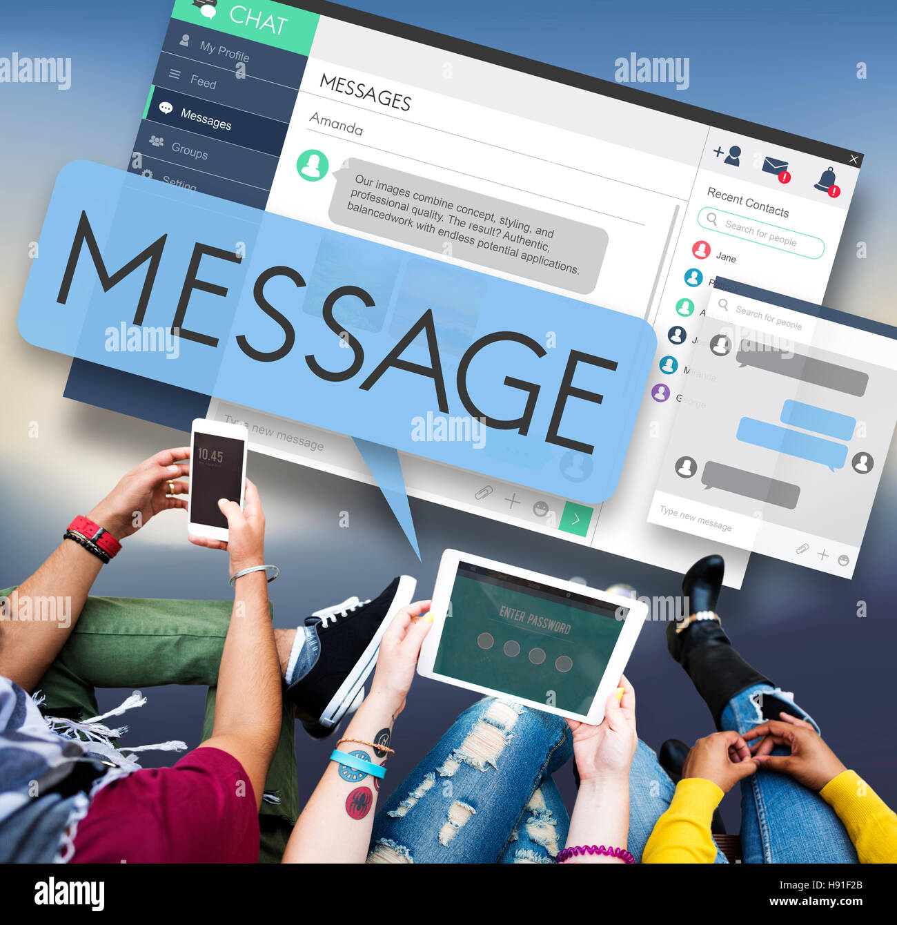 Online Message Email Digital Chatting Concept Stock Photo - Alamy