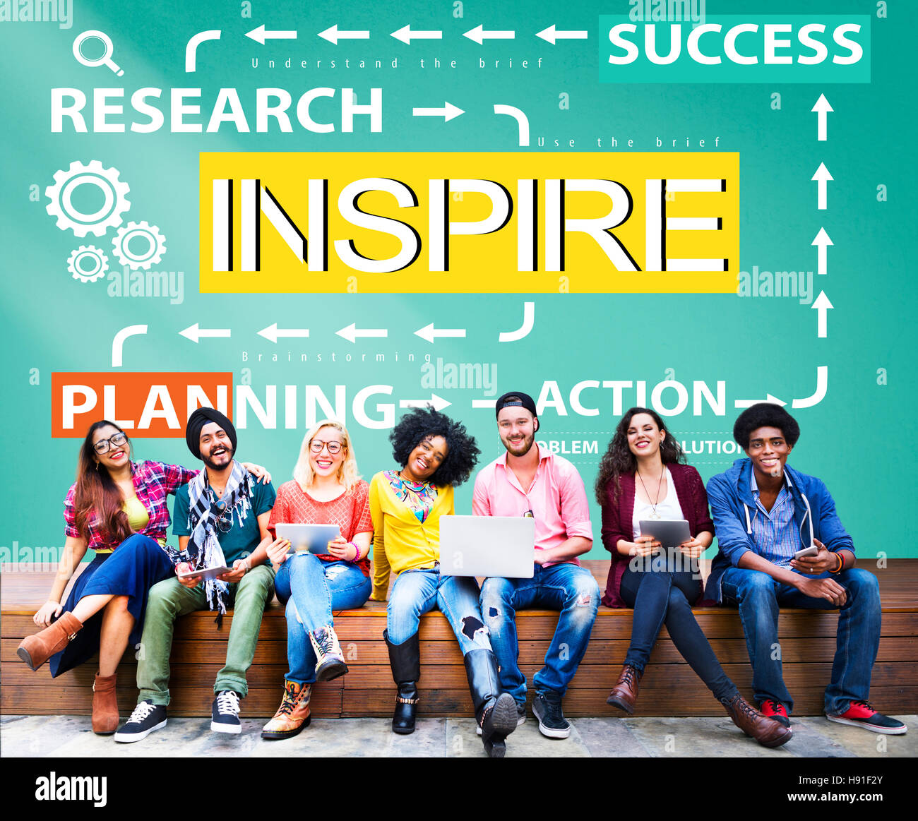 Inspire Research Planning Action Success Concept Stock Photo - Alamy