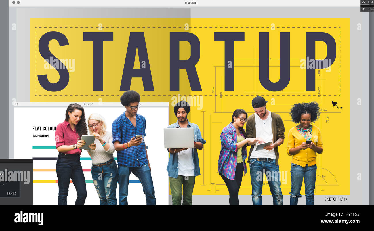 Start up Word Design Editorial Artwork Concept Stock Photo - Alamy