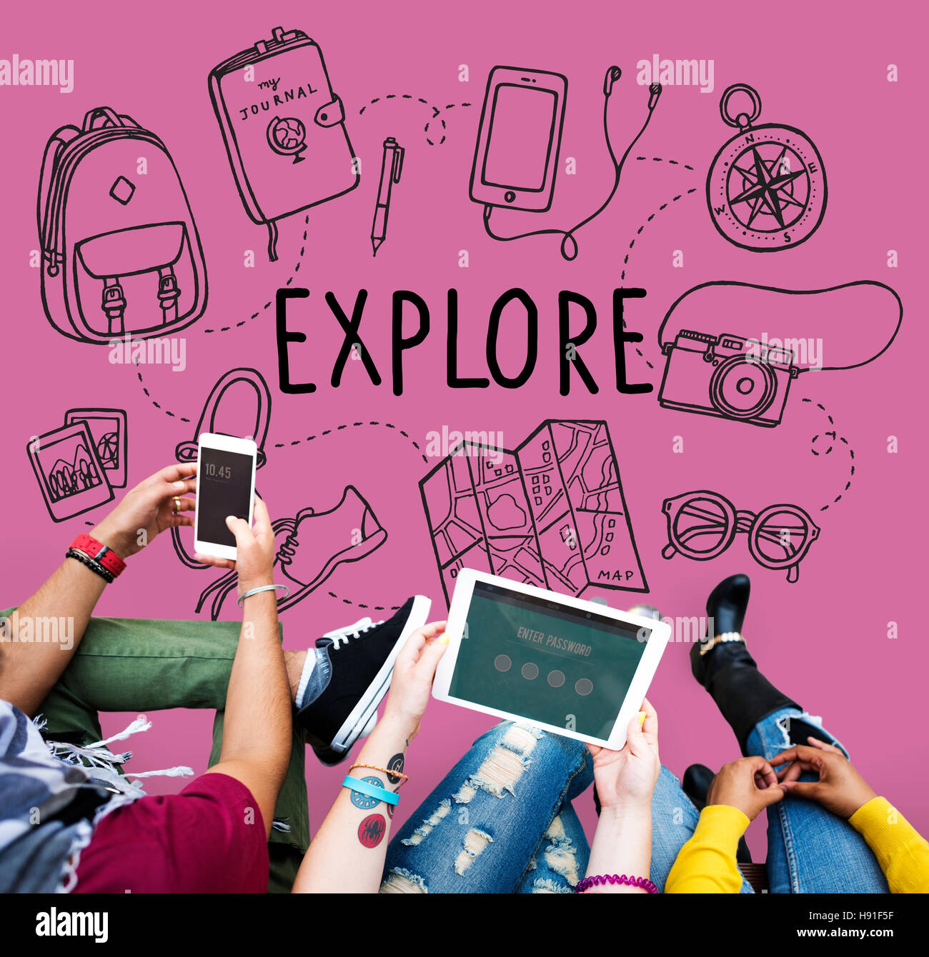 Explore Exploration Travel Journey Backpacker Concept Stock Photo - Alamy