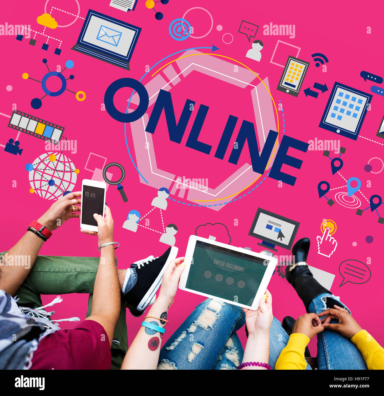 Online Network Connection Social Media Website Concept Stock Photo - Alamy