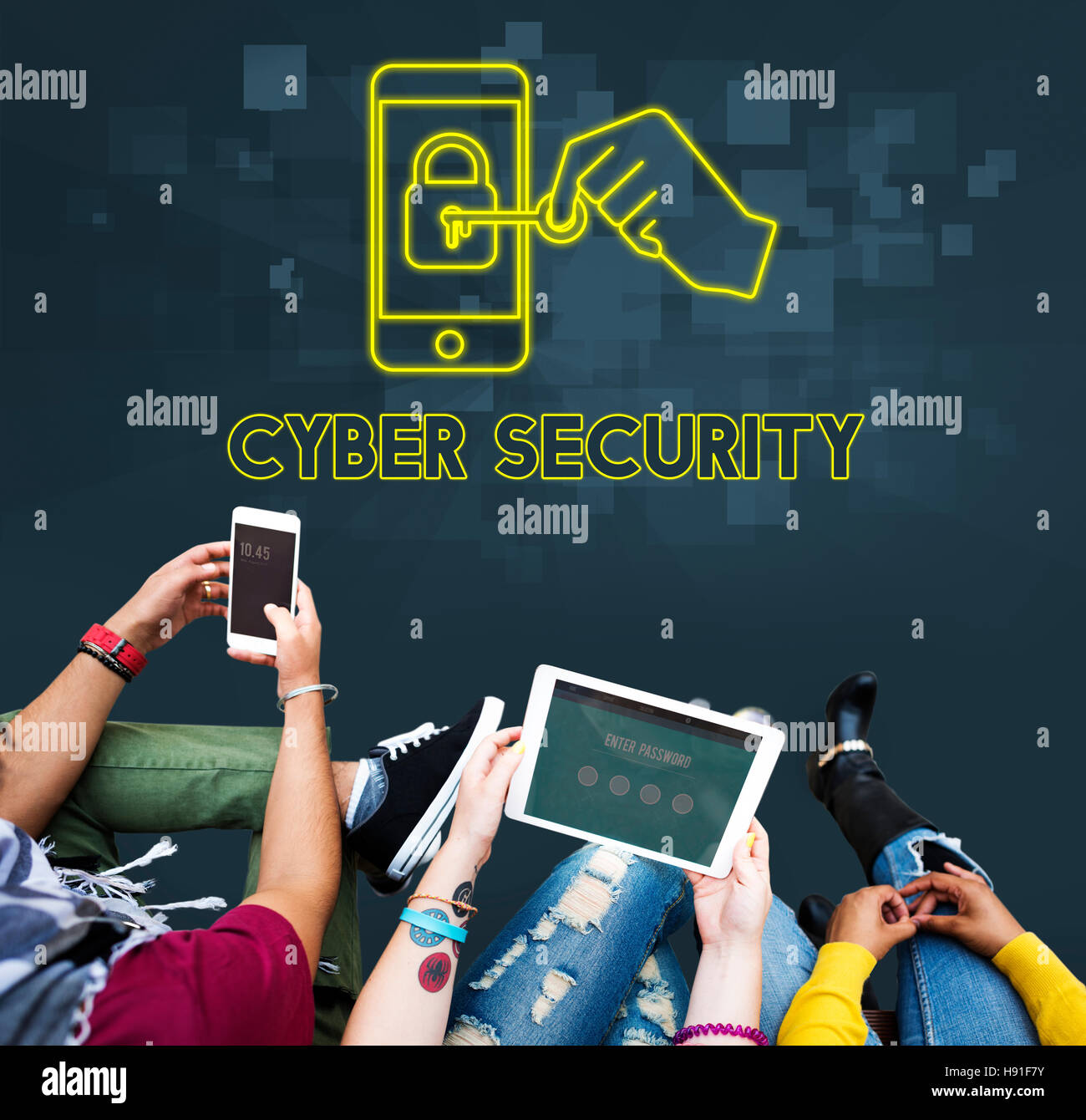 Cyber Security Online Safety Graphic Concept Stock Photo - Alamy