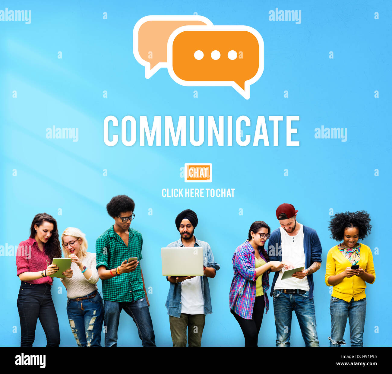 Communication Online Connection Chat Social Media Concept Stock Photo ...