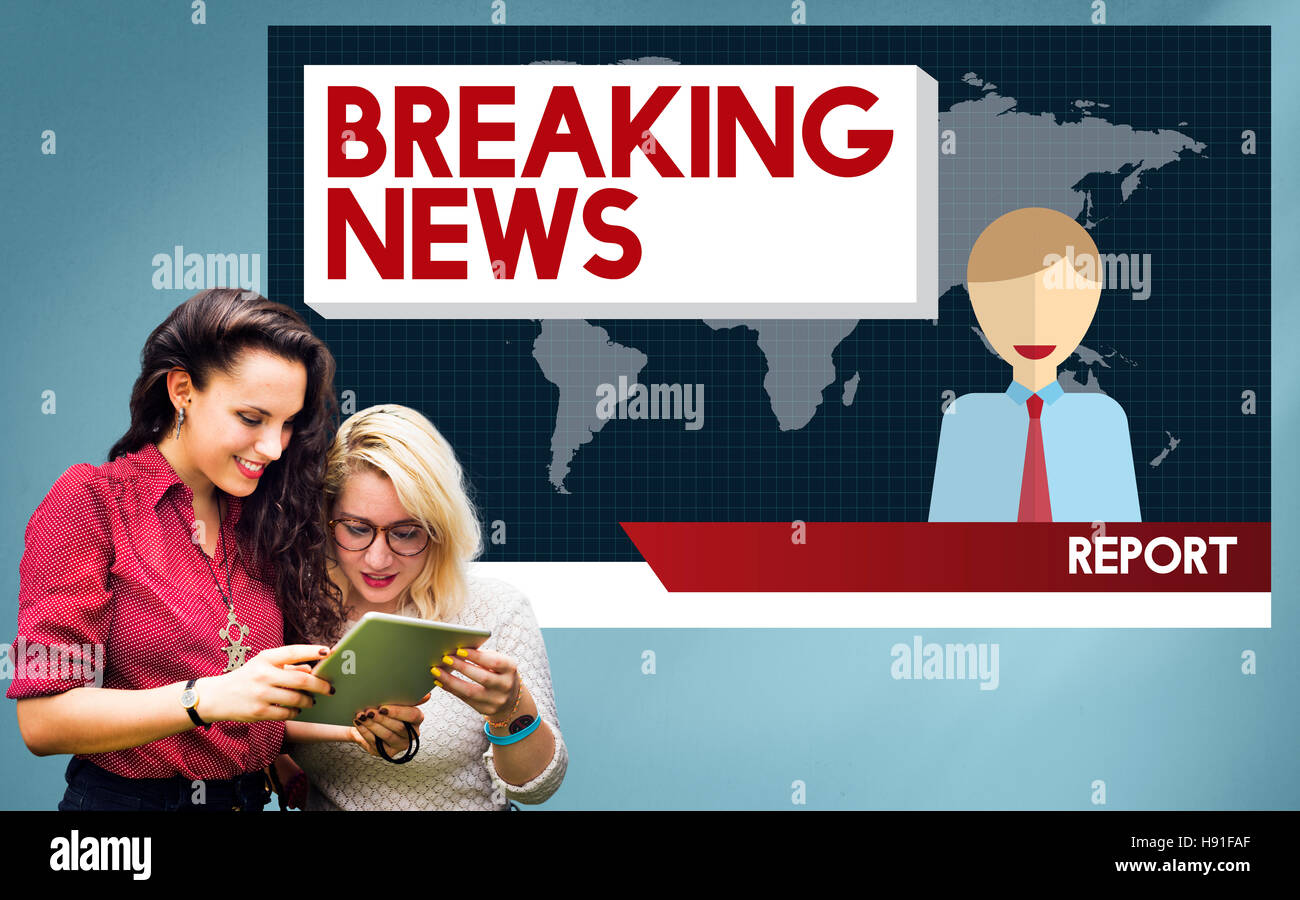 Breaking News Article Broadcast Headline Journal Concept Stock Photo ...