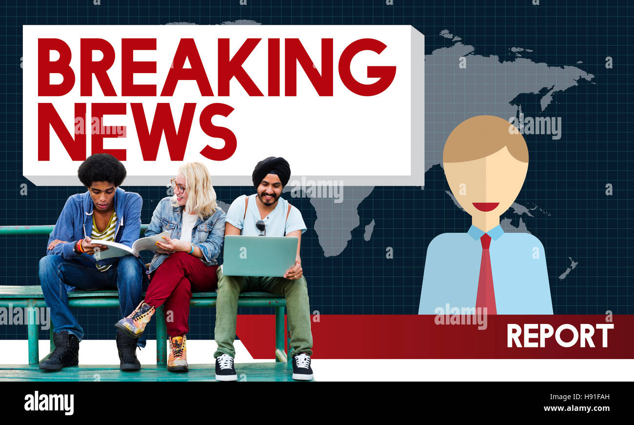 Breaking News Article Broadcast Headline Journal Concept Stock Photo ...