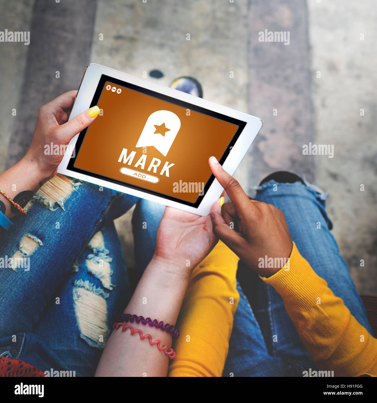 Mark Bookmark Content Web Online Management Concept Stock Photo - Alamy