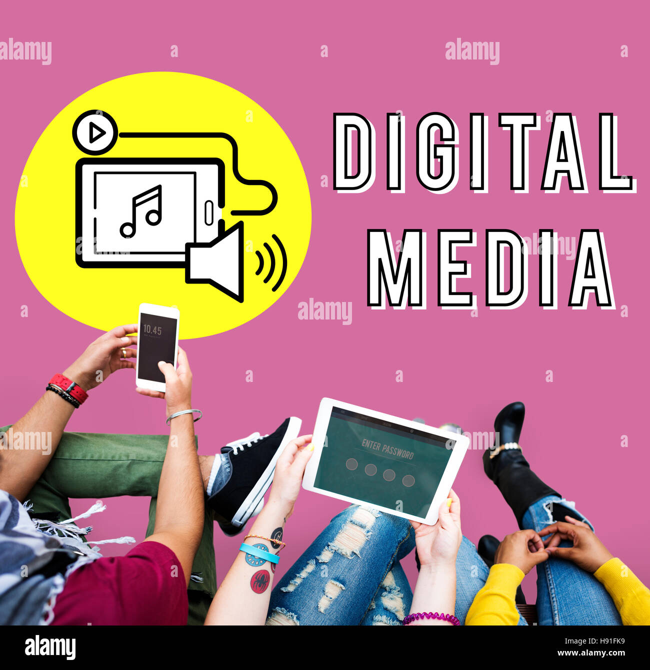 Digital Media Technology Devices Graphic Concept Stock Photo - Alamy