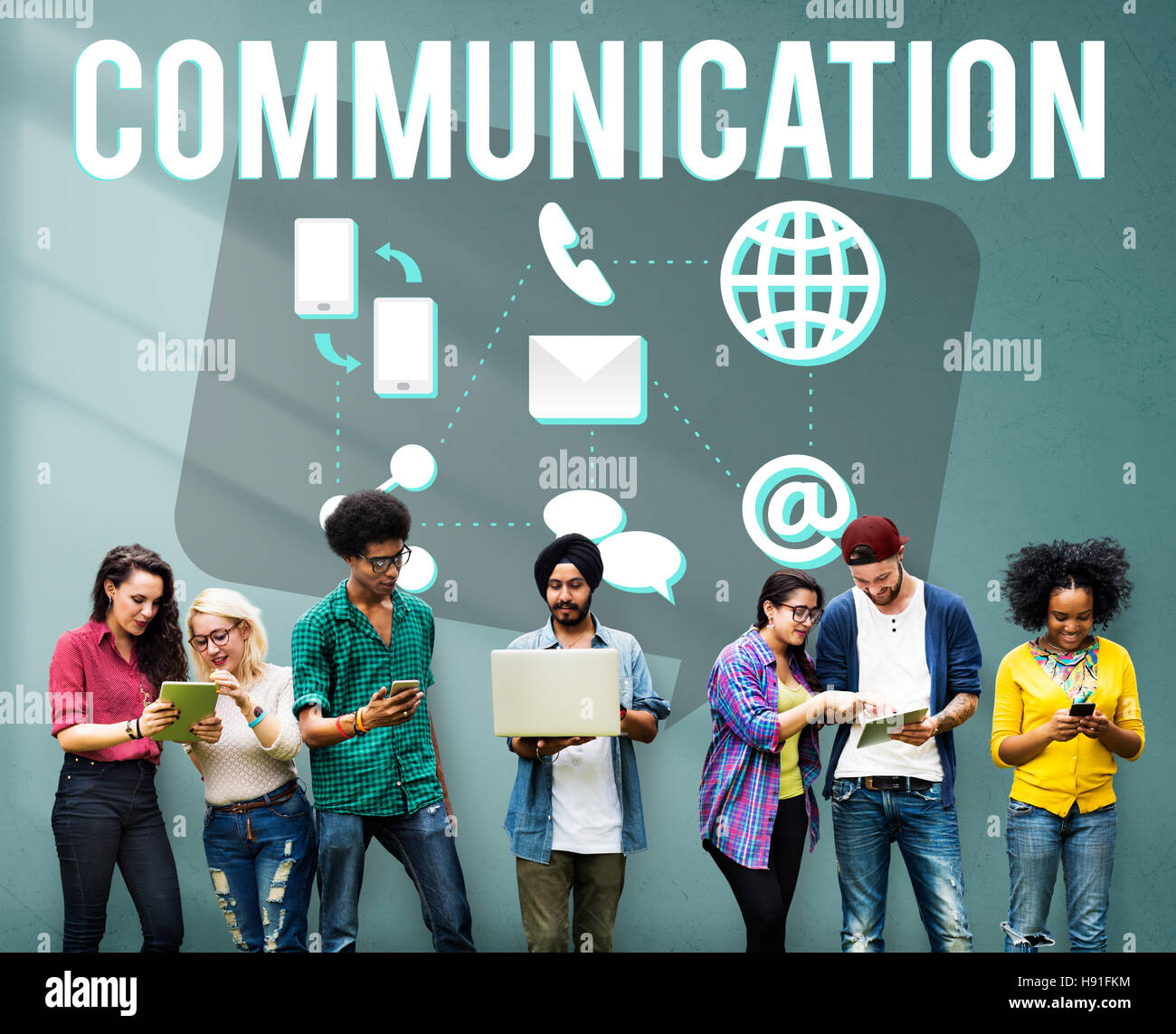 Communication Globe Speech Message Mail Concept Stock Photo - Alamy