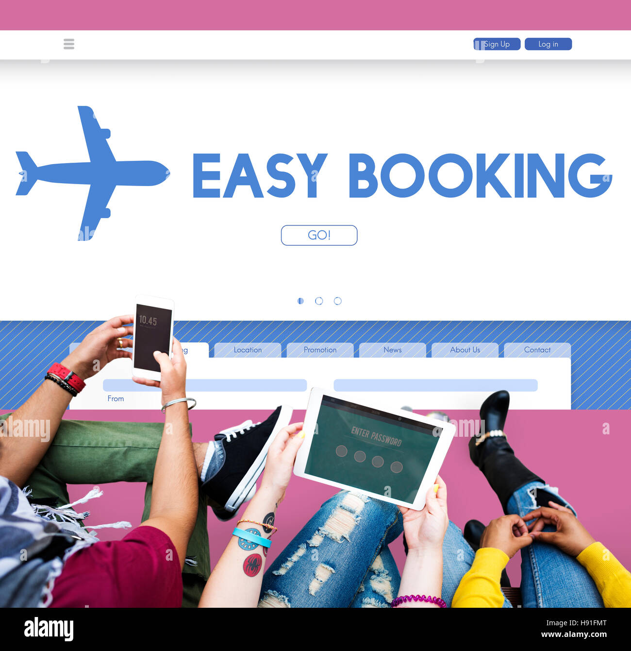 Easy Booking Holiday Flight Tourism Concept Stock Photo - Alamy