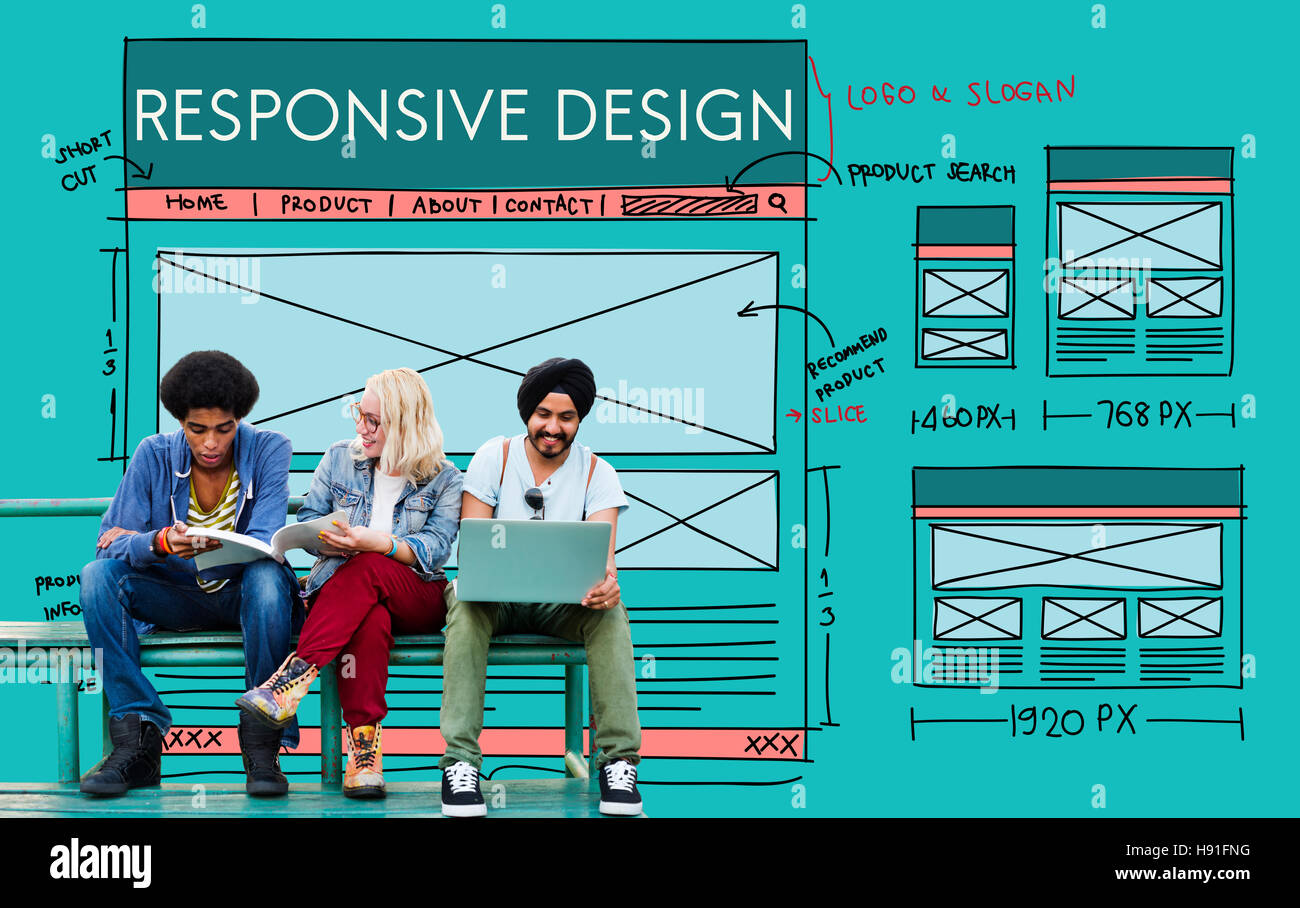 Responsive Design Layout Content Concept Stock Photo - Alamy