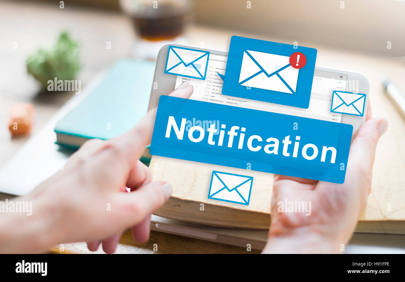 Notification Alert Digital Icon Internet Network Concept Stock Photo ...