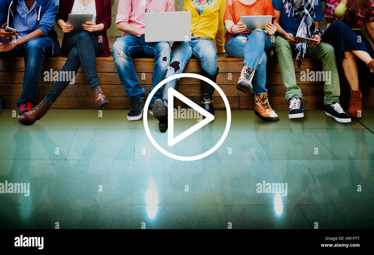 Play Media Audio Video Music Concept Stock Photo - Alamy