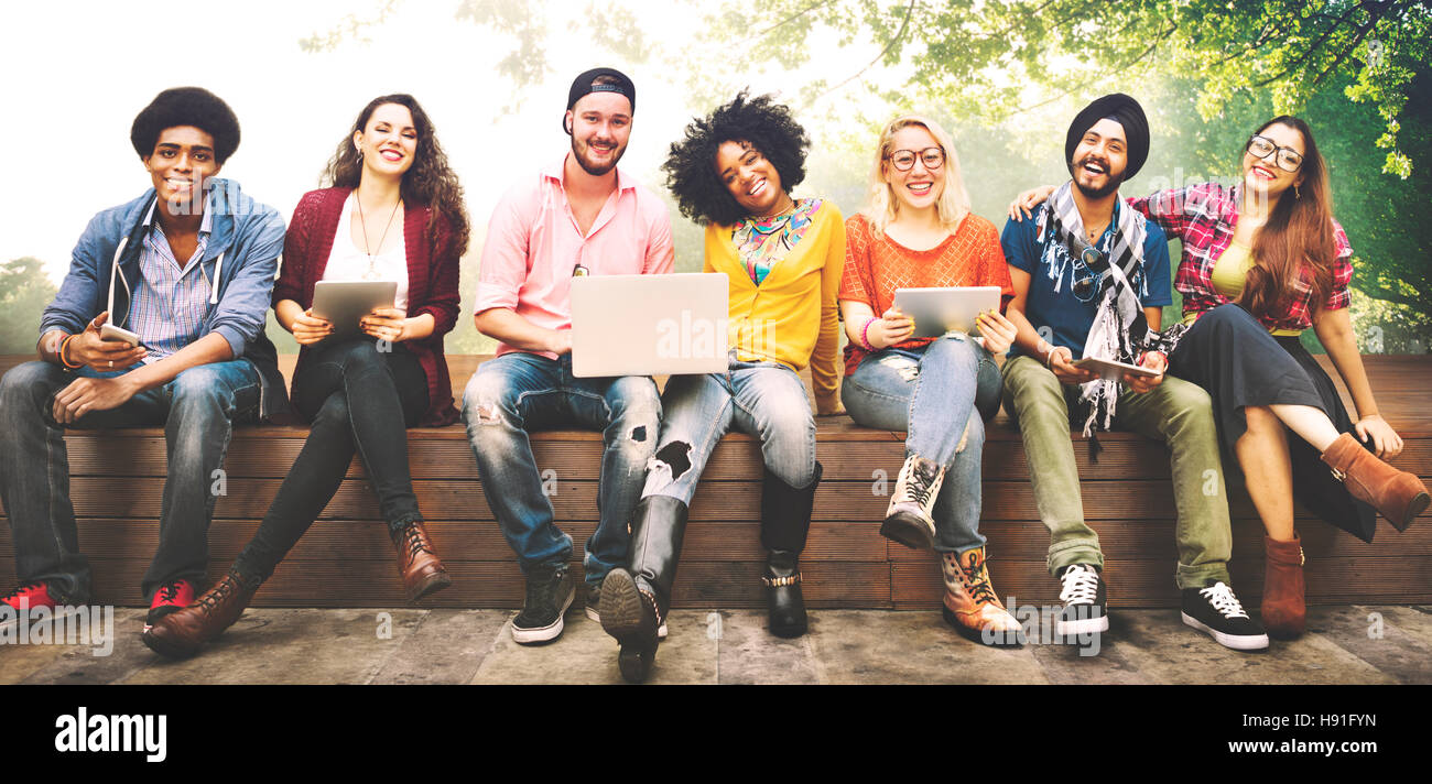 Teenagers Young Team Together Cheerful Concept Stock Photo - Alamy