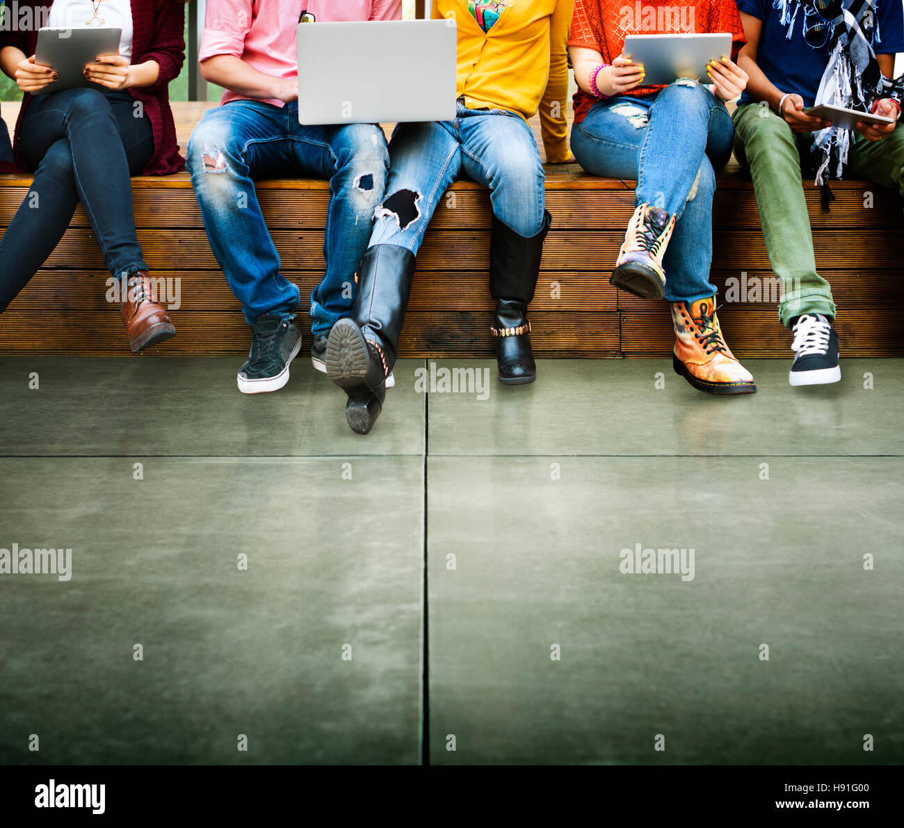 Youth Friends Friendship Technology Together Concept Stock Photo - Alamy