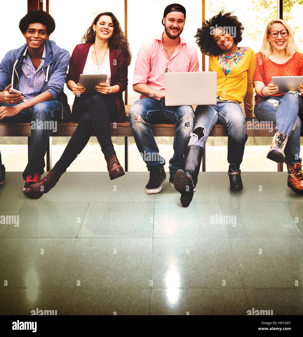 Youth Friends Friendship Technology Together Concept Stock Photo - Alamy