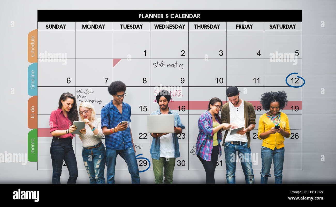 Calender Planner Organization Management Remind Concept Stock Photo - Alamy