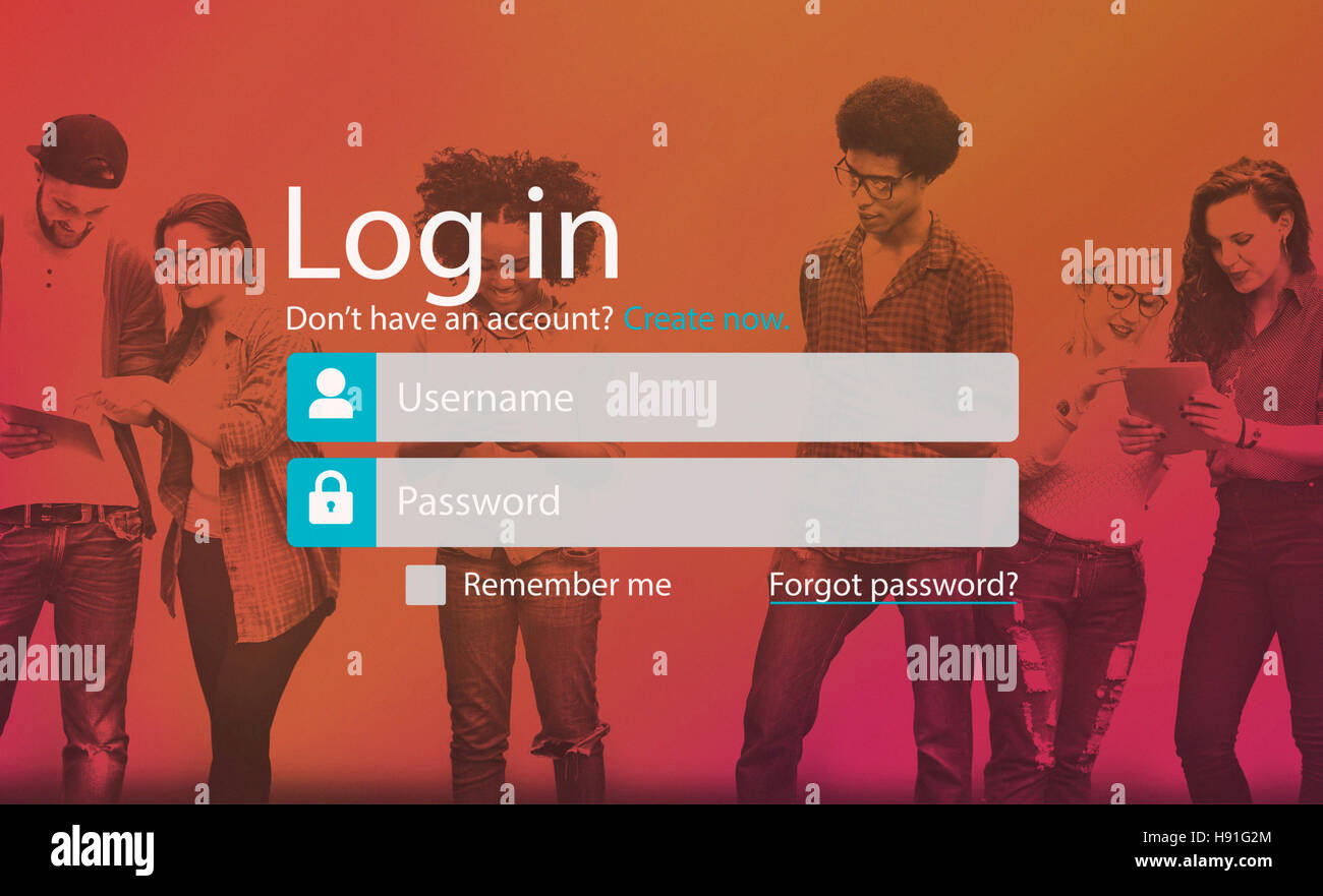 Log In Sign Up Register Account Page Concept Stock Photo - Alamy