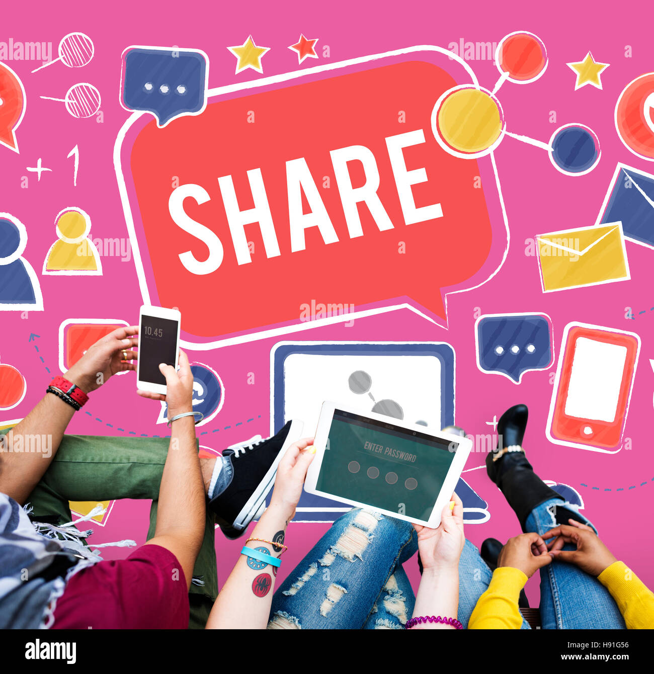 Share Sharing Portion Media Connection Feedback Concept Stock Photo - Alamy
