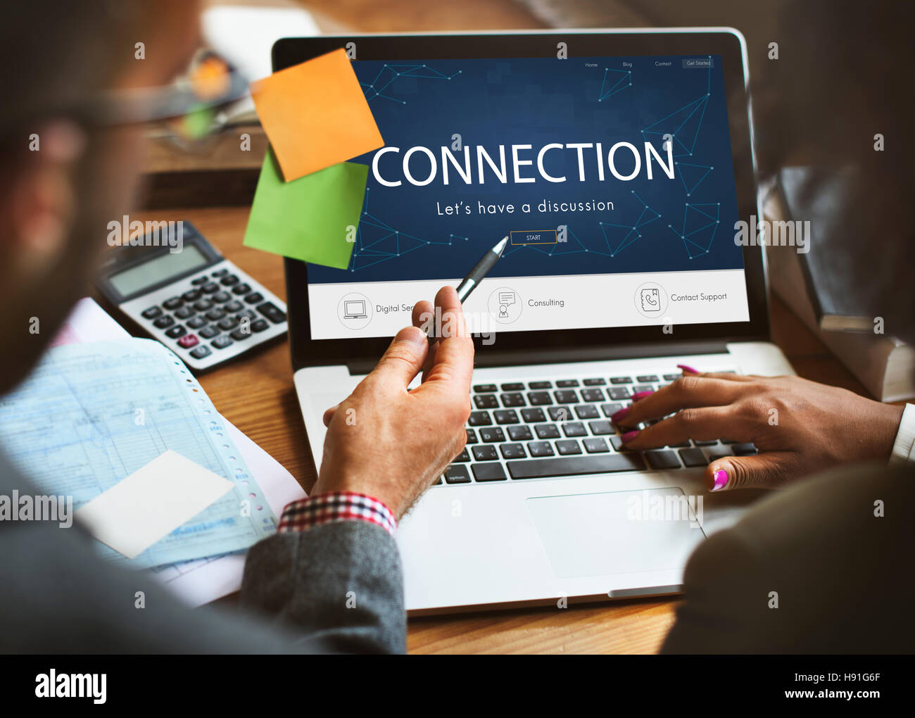 Connection Homepage Start Button Concept Stock Photo - Alamy