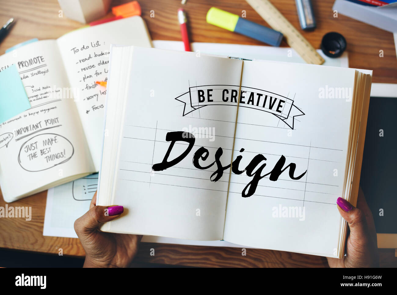 Design Be Creative Art Graphic Concept Stock Photo - Alamy