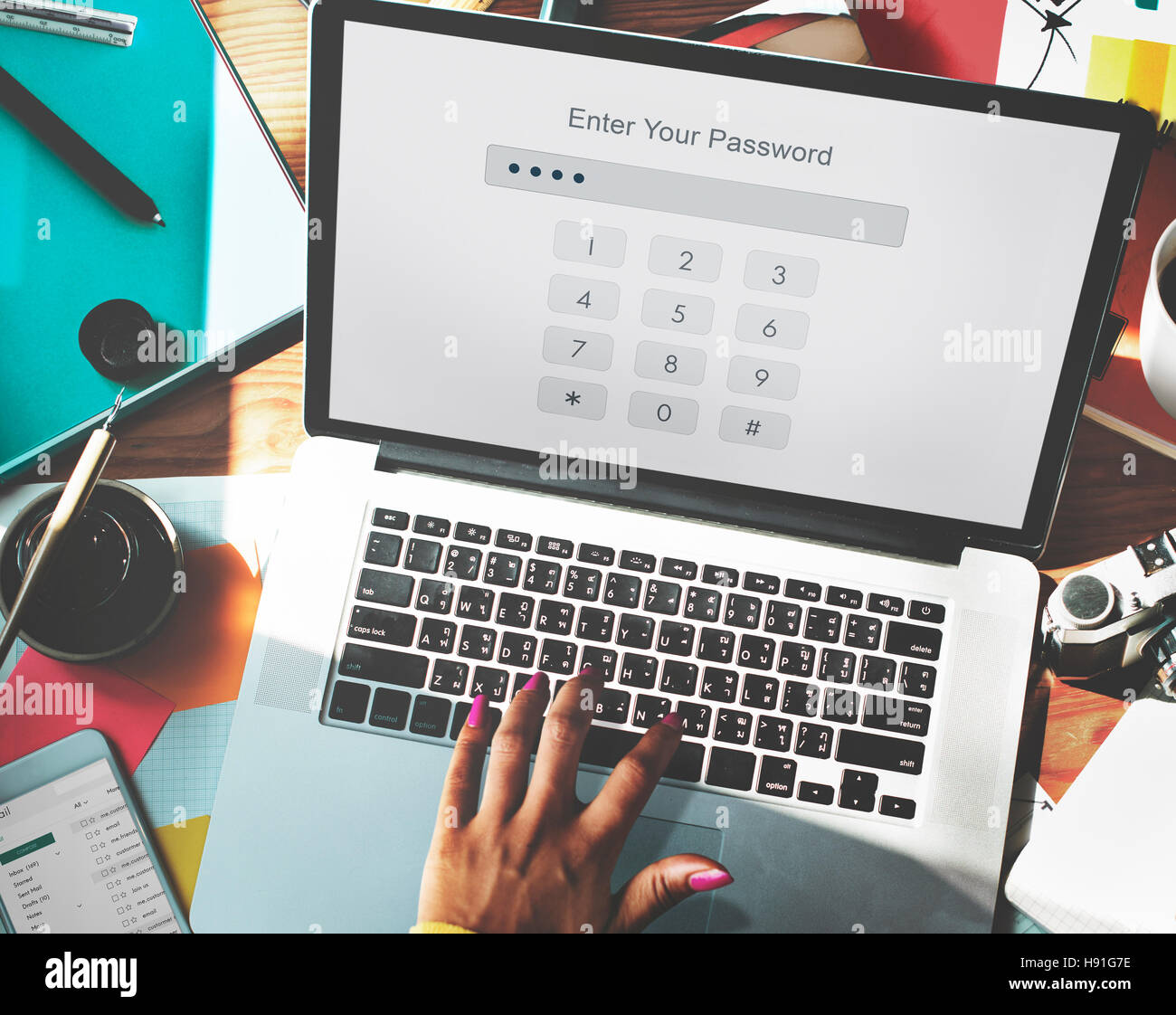 Technology Enter Password Security Graphic Concept Stock Photo - Alamy