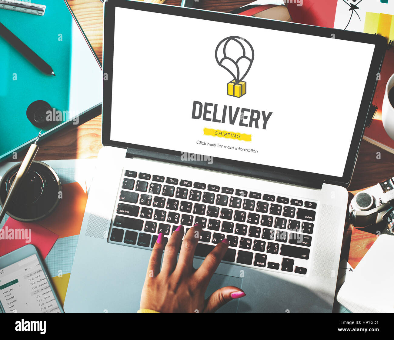 Delivery Courier Commodity Freight Goods Order Concept Stock Photo - Alamy