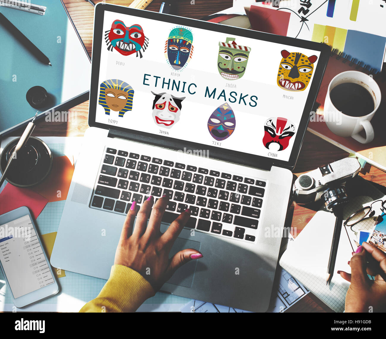 Cultural Traditional Masks Global Concept Stock Photo - Alamy