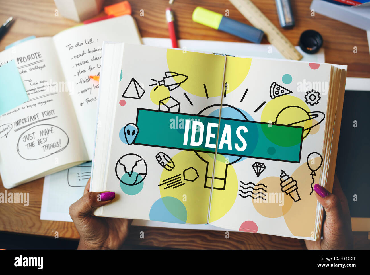 Ideas Design Innovation Objective Strategy Tactics Concept Stock Photo ...