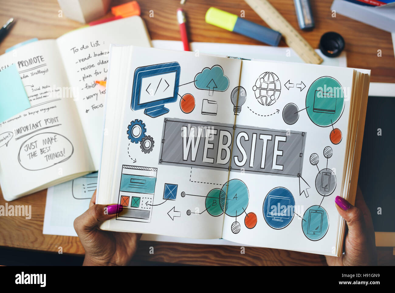 Website Homepage Global Communication Technology Concept Stock Photo ...