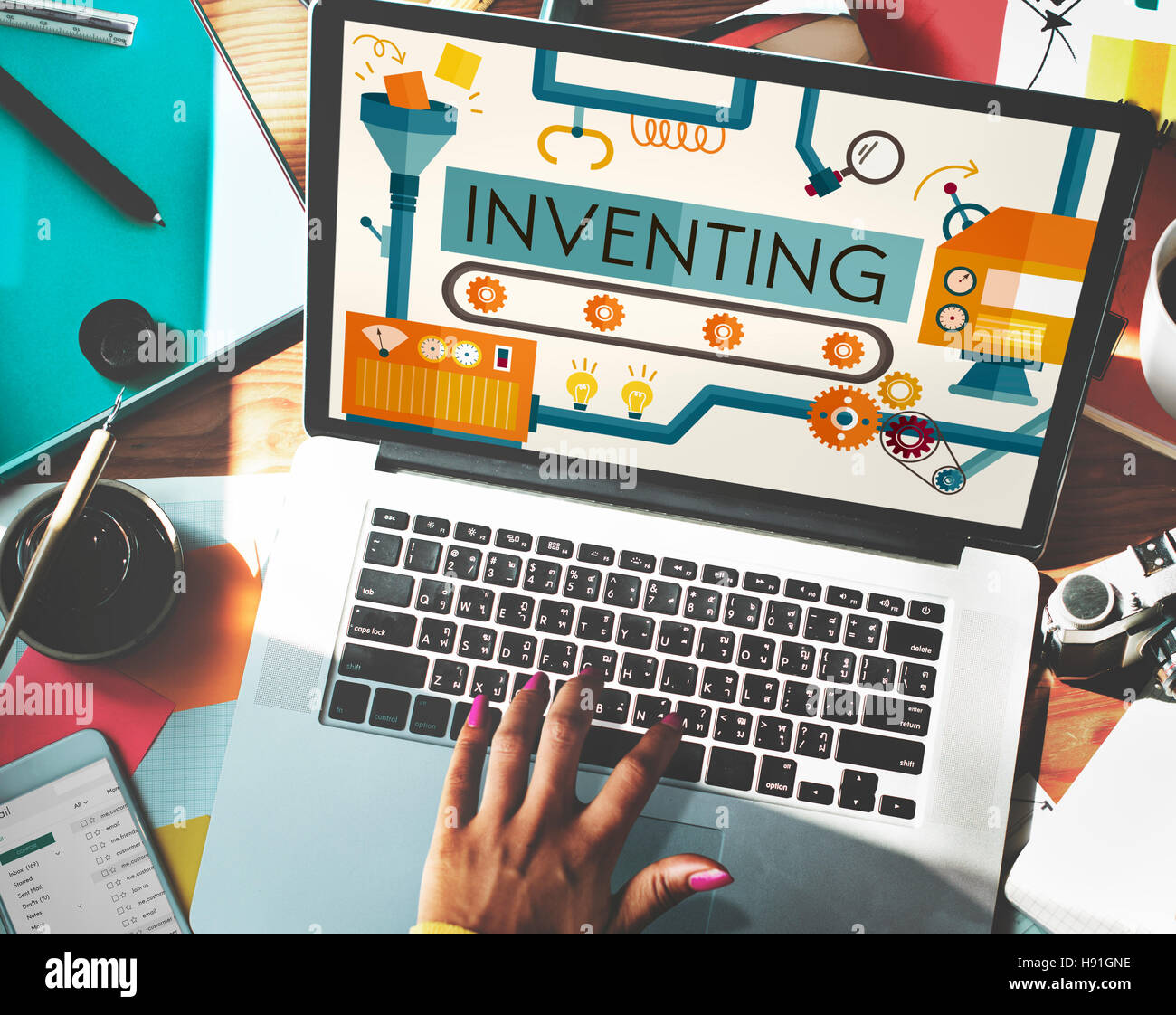Inventing Innovation Create Creative Process Concept Stock Photo - Alamy