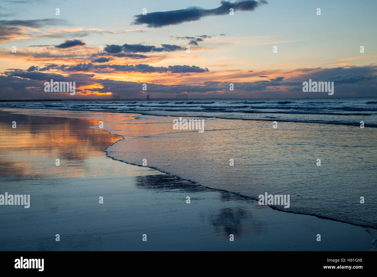 Summer Sunset, Saltburn Beach, Cleveland Stock Photo - Alamy