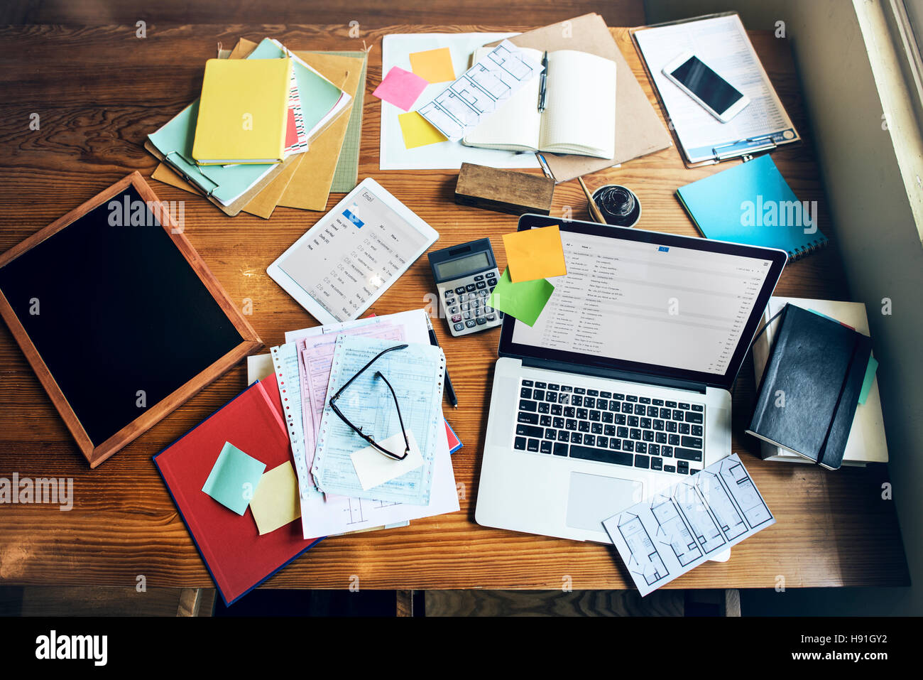 Digital Devices Office Workplace Email Communication Concept Stock ...