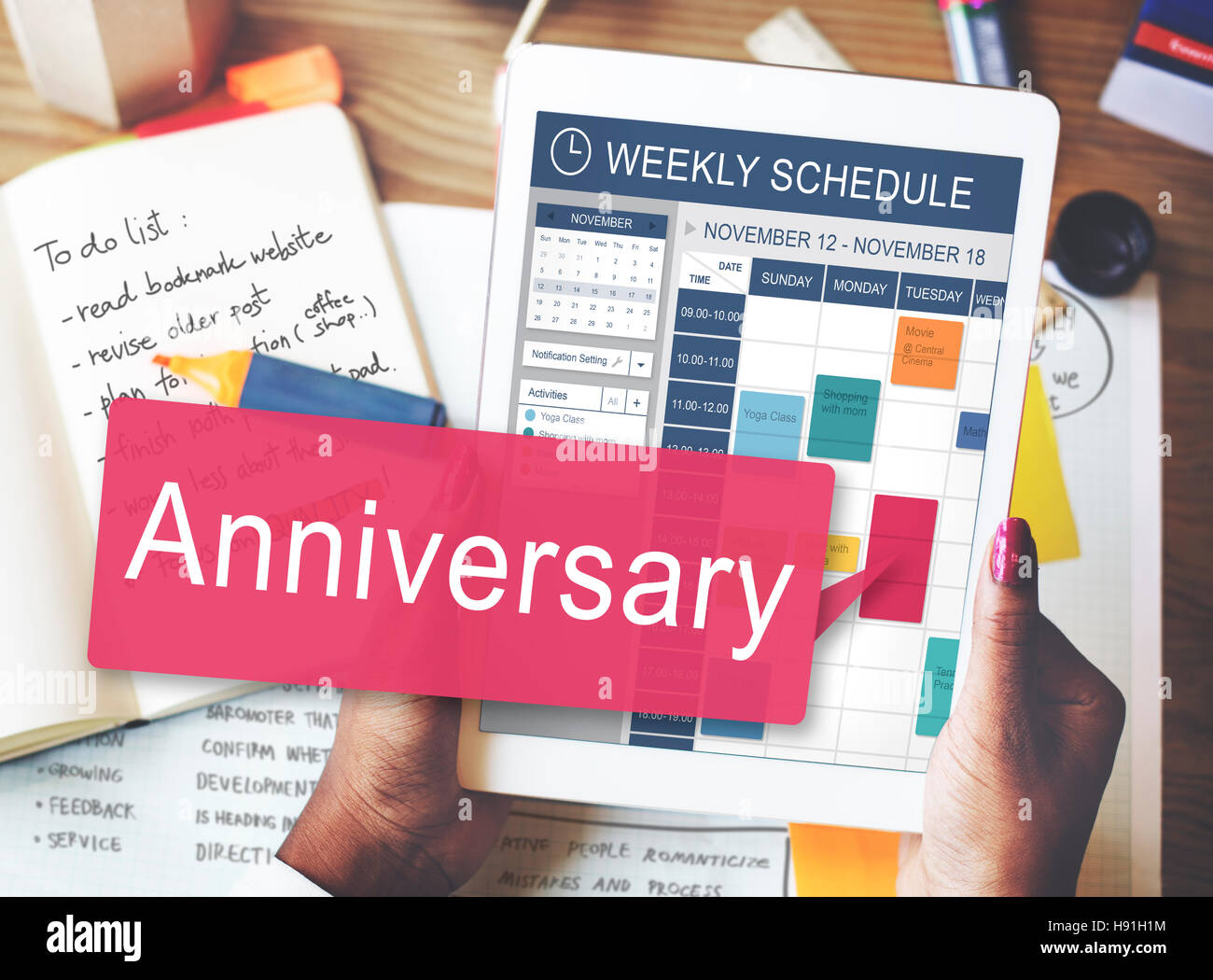 Anniversary Annual Celebration Remember Yearly Concept Stock Photo - Alamy
