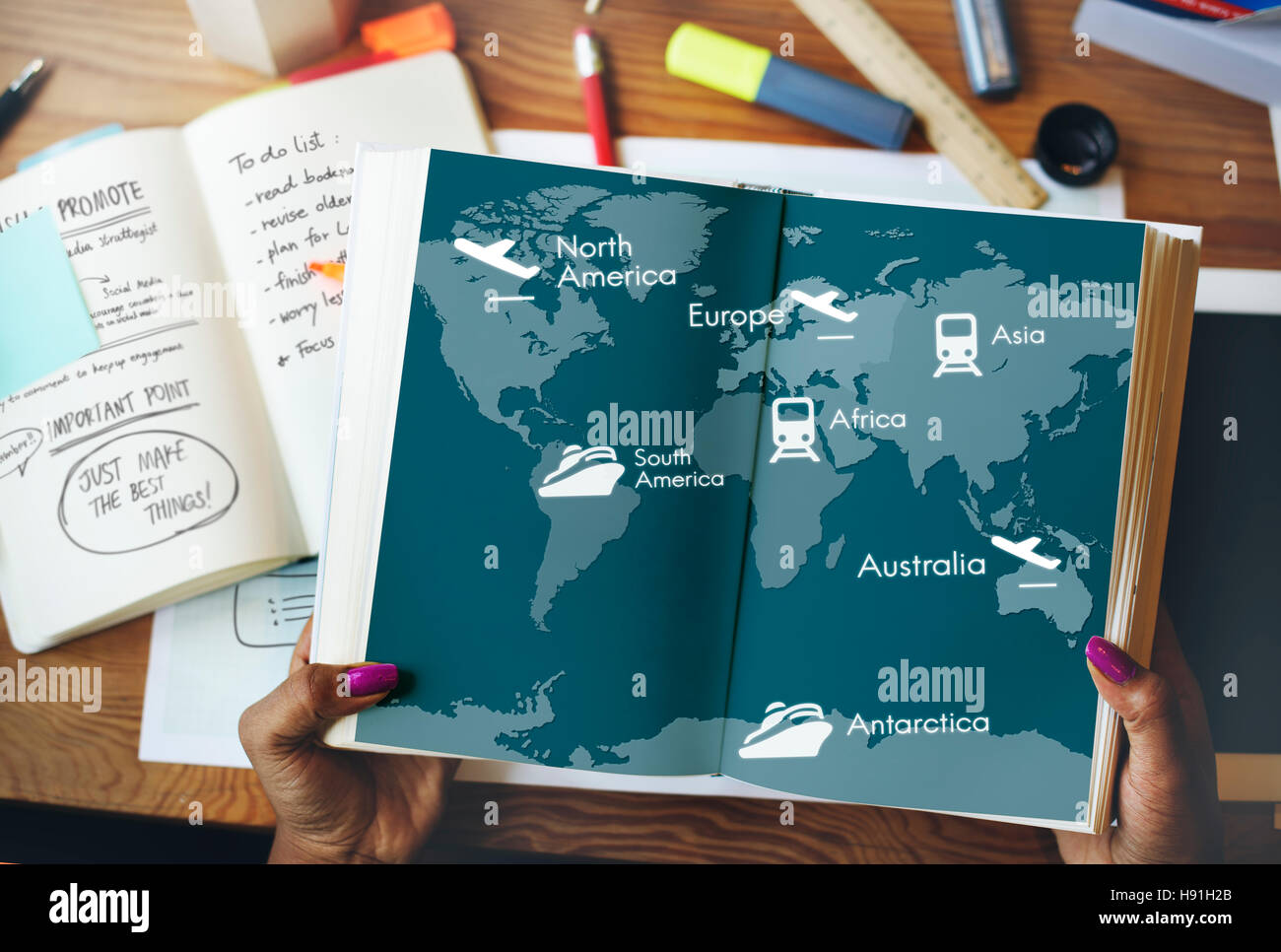 Location Destination Map Direction Journey Concept Stock Photo - Alamy