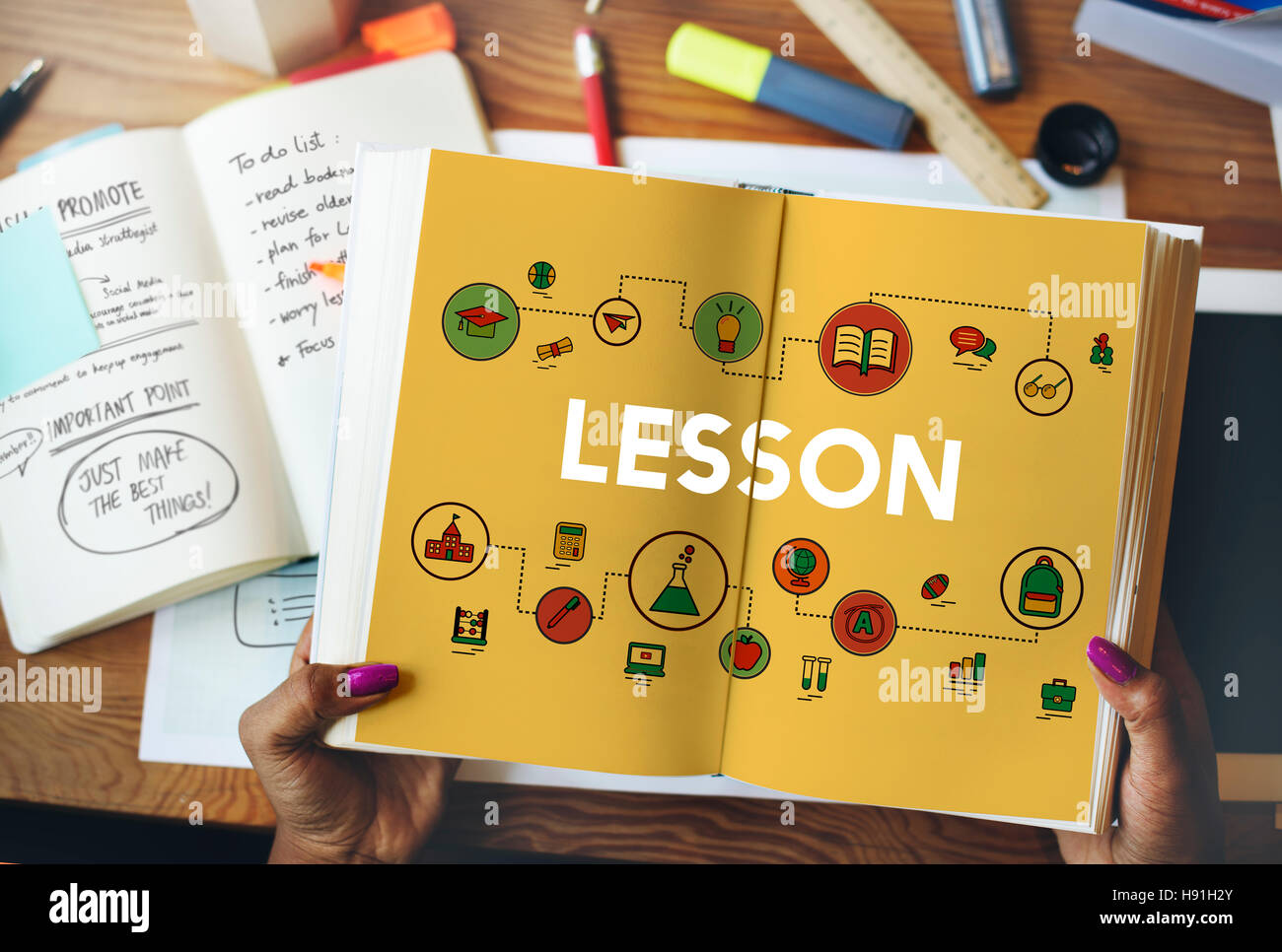 Lesson Learning Literacy Knowledge Education Concept Stock Photo - Alamy