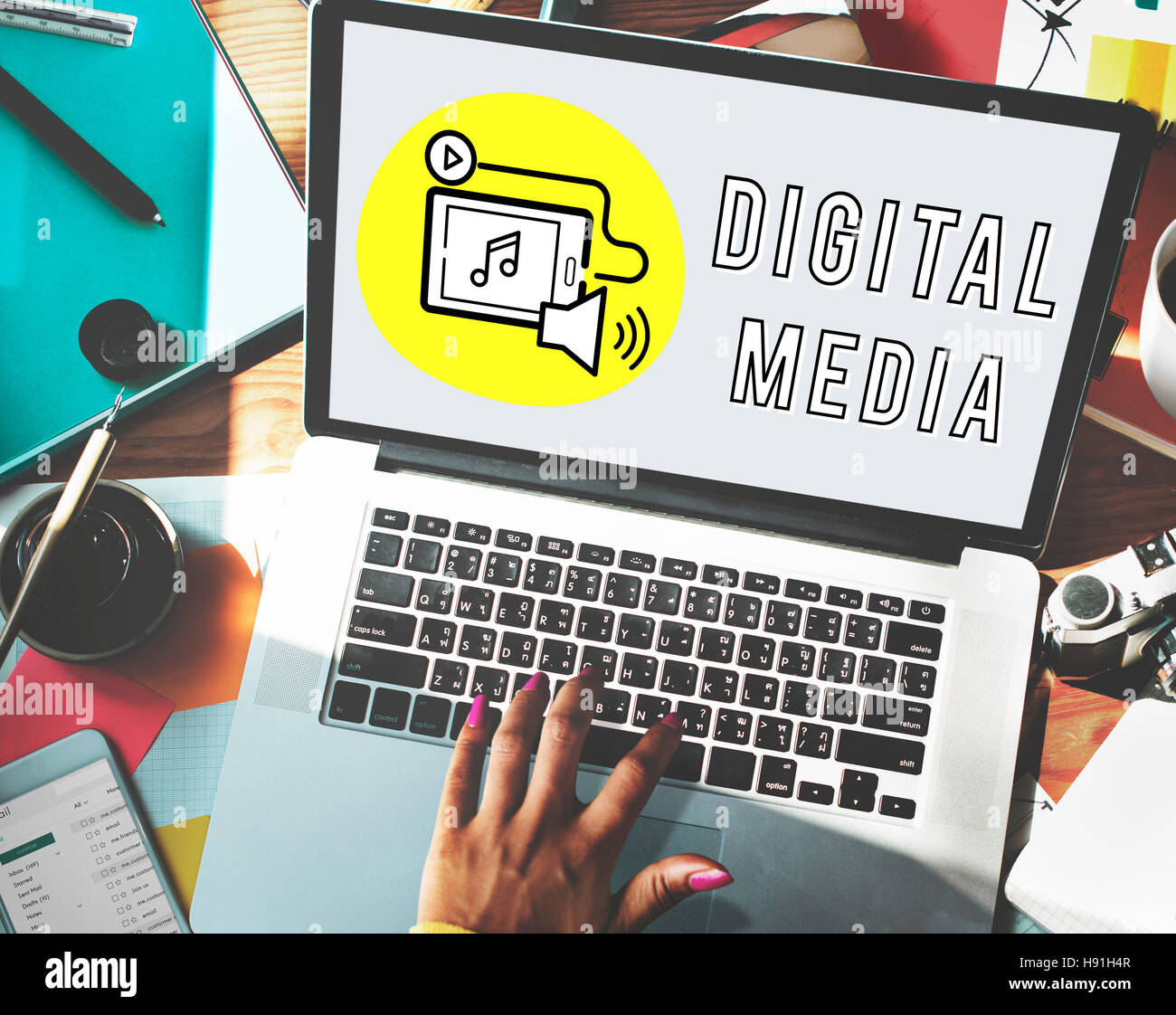 Digital Media Technology Devices Graphic Concept Stock Photo - Alamy