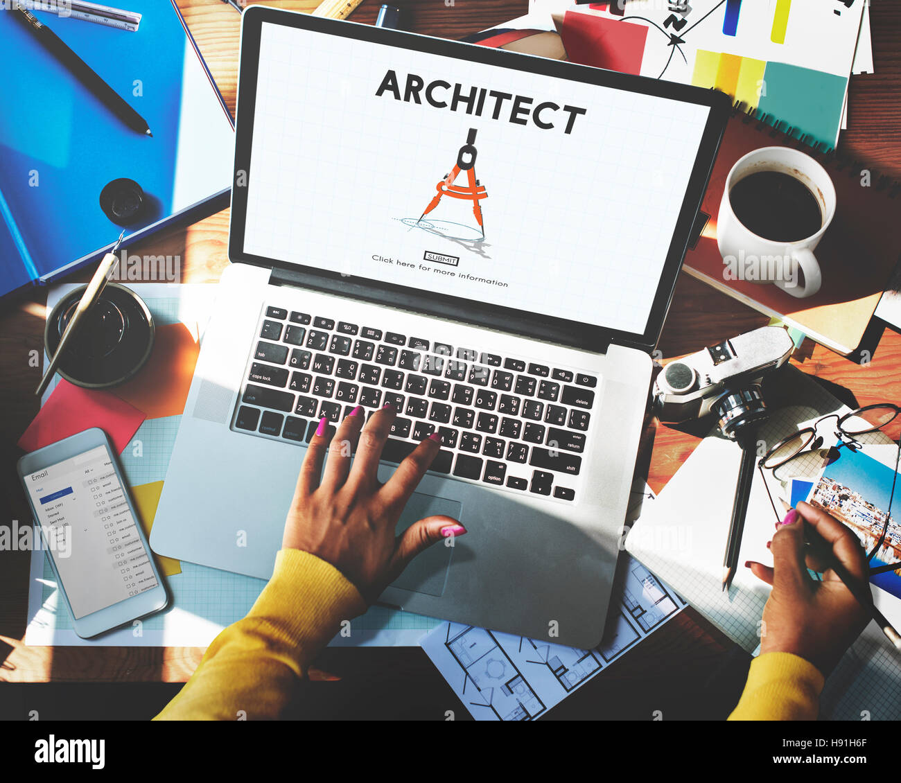 Architect Architecture Design Infrastructure Construction Concept Stock ...