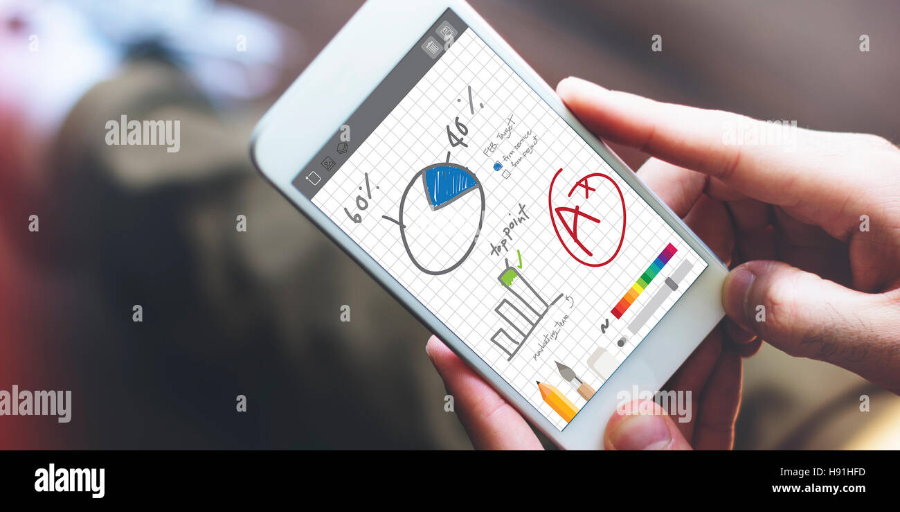 Pie Chart Graph Analysing Data Concept Stock Photo - Alamy