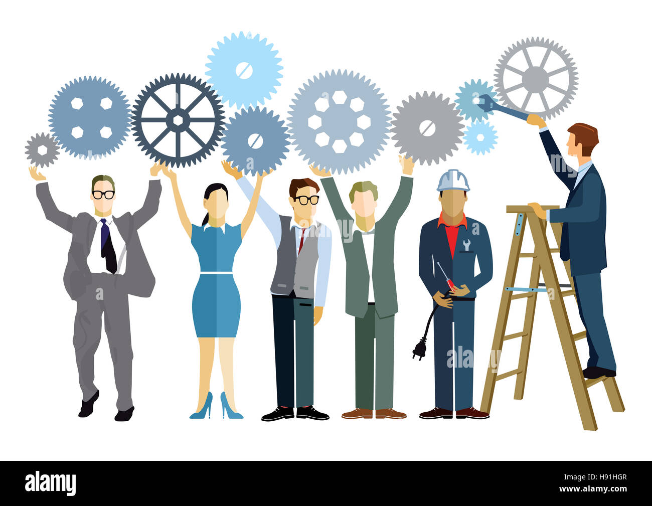 Business Gear teamwork Stock Photo - Alamy