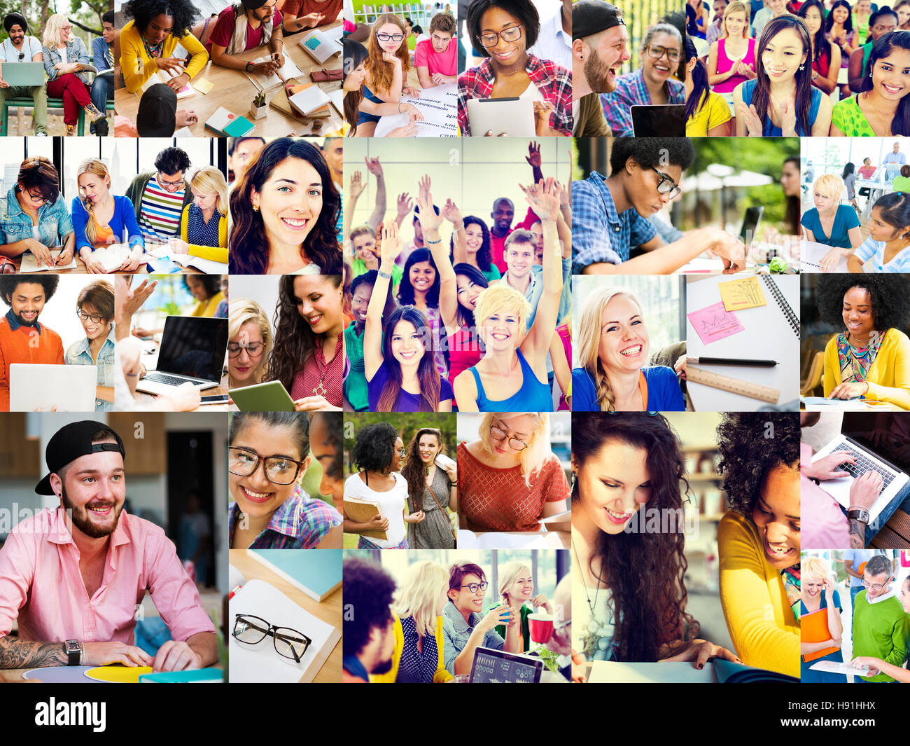 Diverse People Students Start Up Collage Concept Stock Photo - Alamy